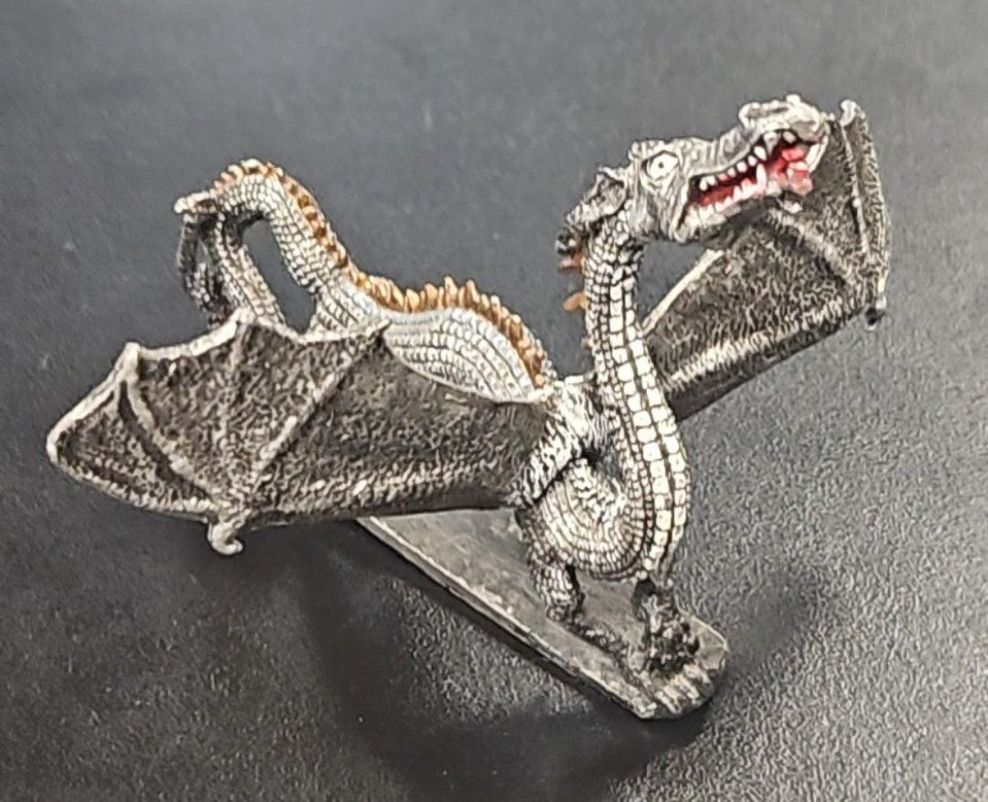 Painted Metal Silver Dragon – Gators Games and Hobby LLC