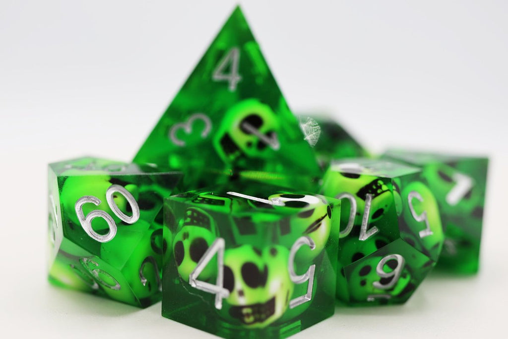 Sharp Edge Green Skulls Dice Set – Gators Games and Hobby LLC