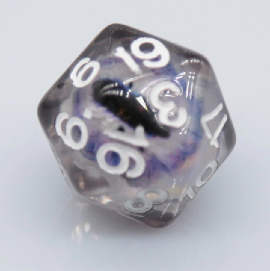 Purple Smoke Dragon Eye D20 – Gators Games and Hobby LLC