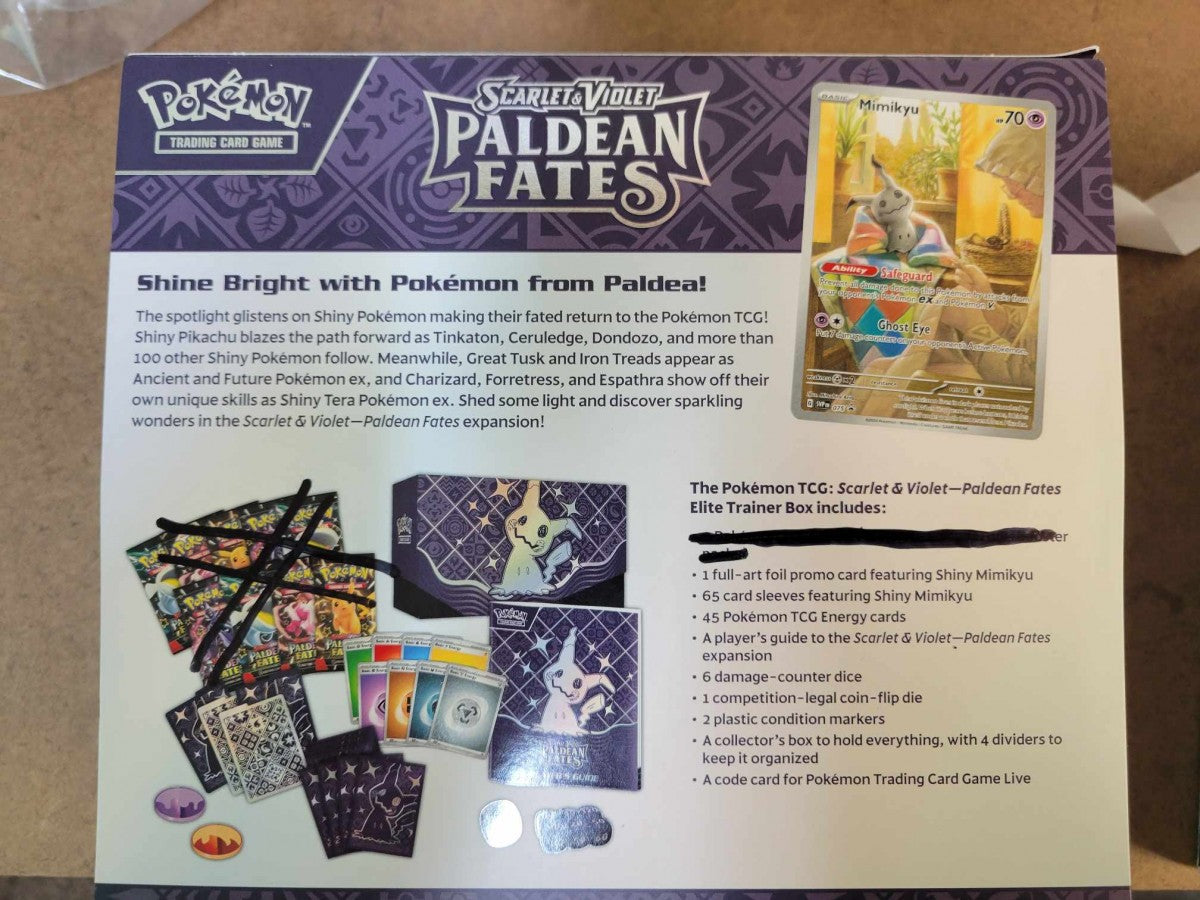 Paldean Fates ETB - No packs! – Gators Games and Hobby LLC